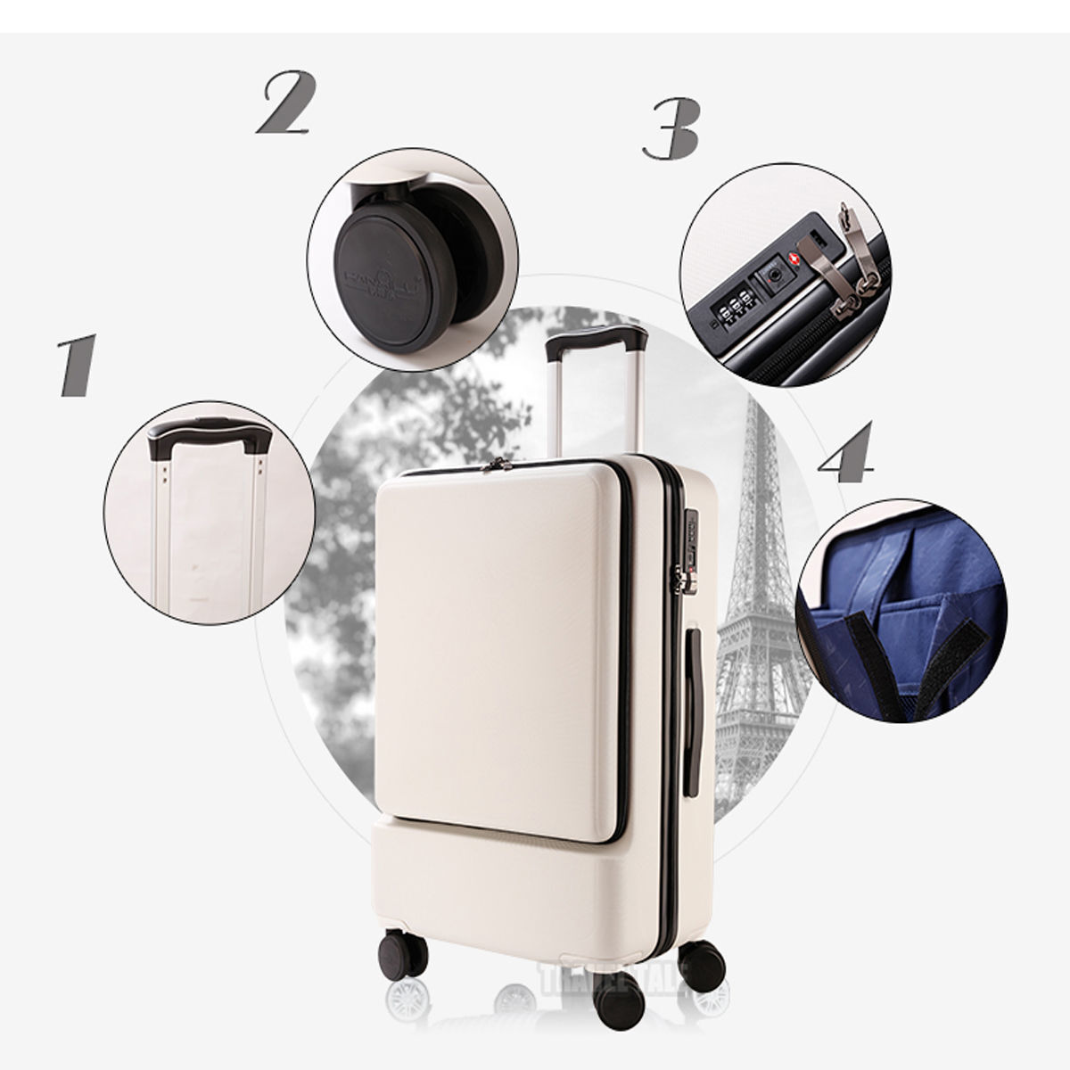 Travel Tale Abs Pc Computer Cabin Travel Suitcase 20" Carry On Hand ...