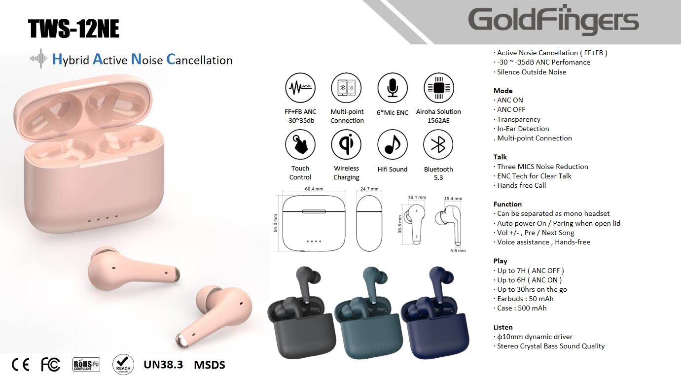 Buy Wholesale China New Airoha Solution Hybrid Anc Strong Bass Tws ...