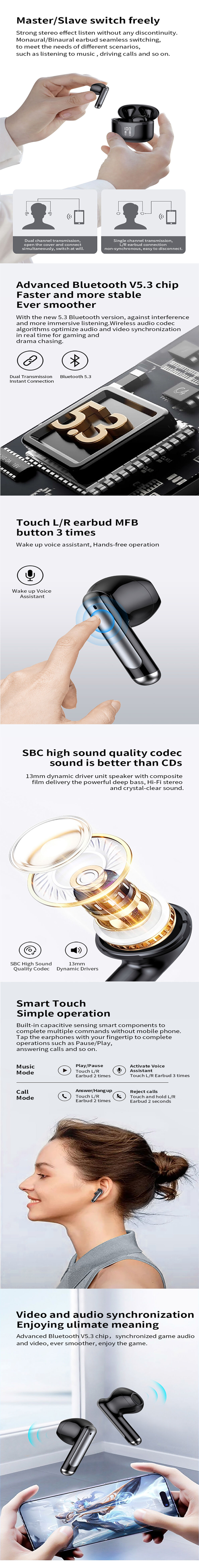 Buy Wholesale China Agetunr 2024 New S53 Bluetooth V5.3 Tws Earbuds ...