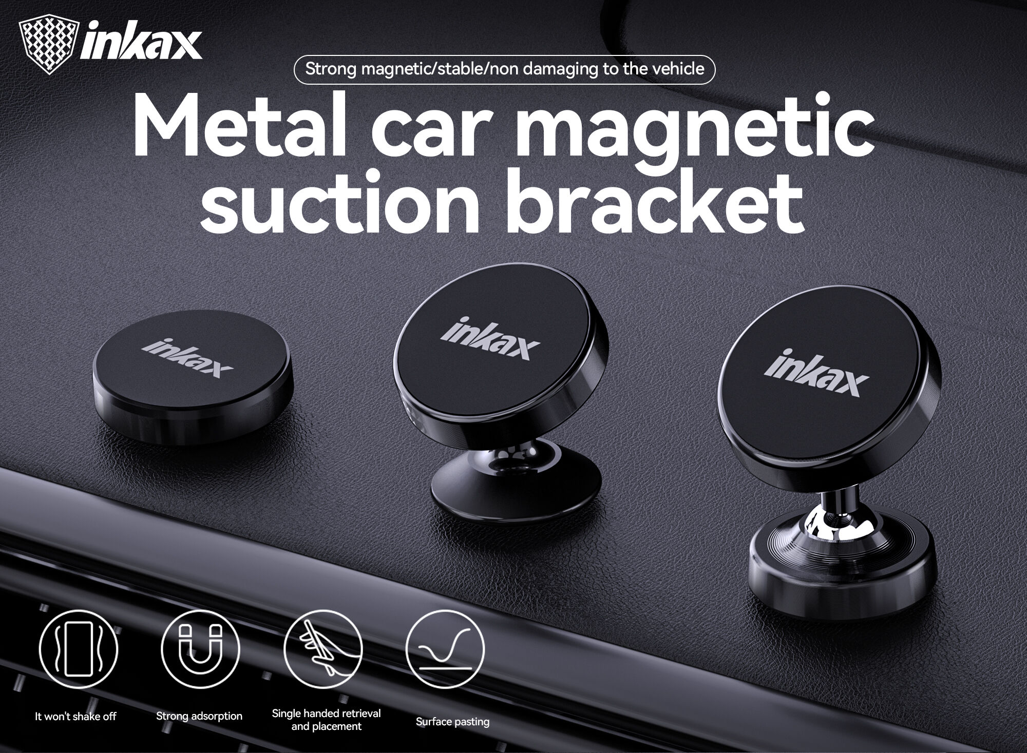 Buy Wholesale China Inkax Car Holder Magnetic Rotate 720° Metal ...
