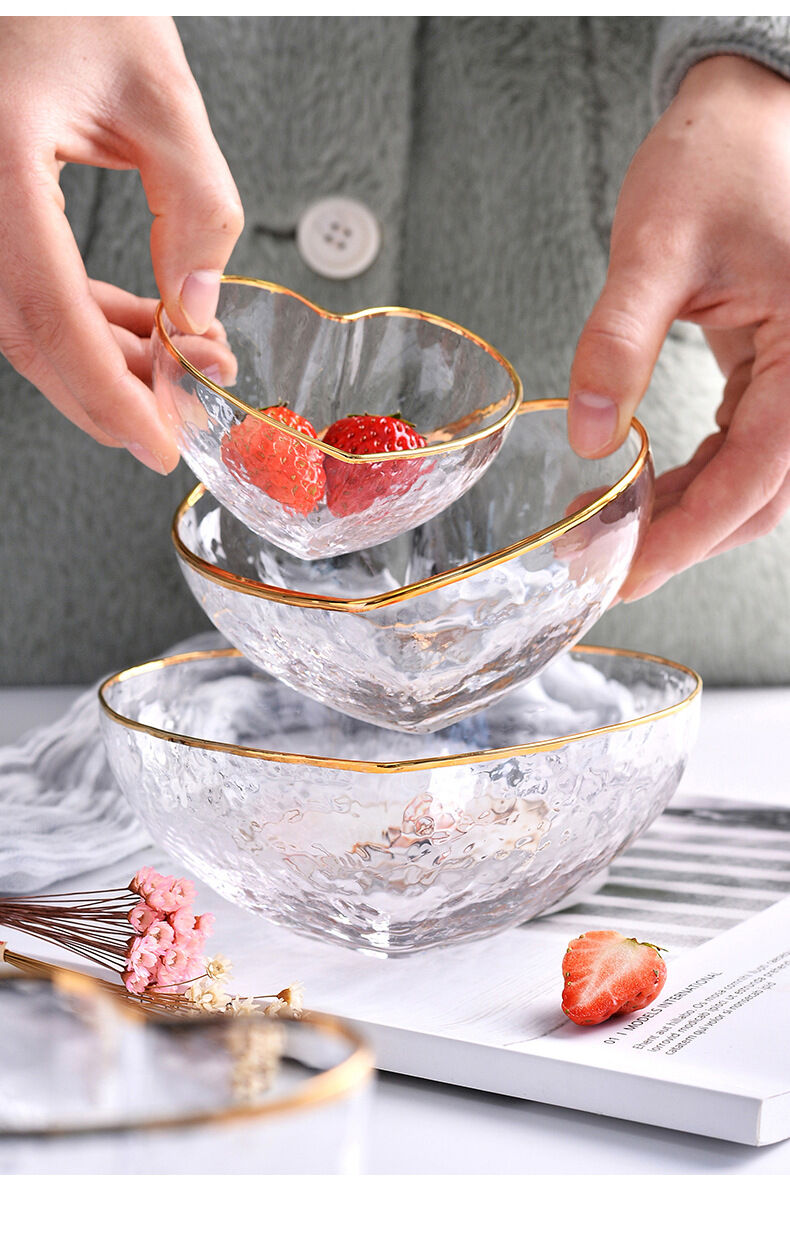 Glass Salad Bowl Irregular Shape Serving Bowls, 25 Oz Pyrex Mixing ...