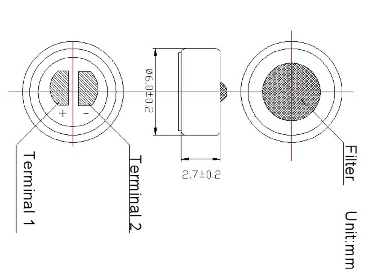 Supplier Condenser Microphone 6027 6x2.7mm -48db Omnidirectional, Rohs ...
