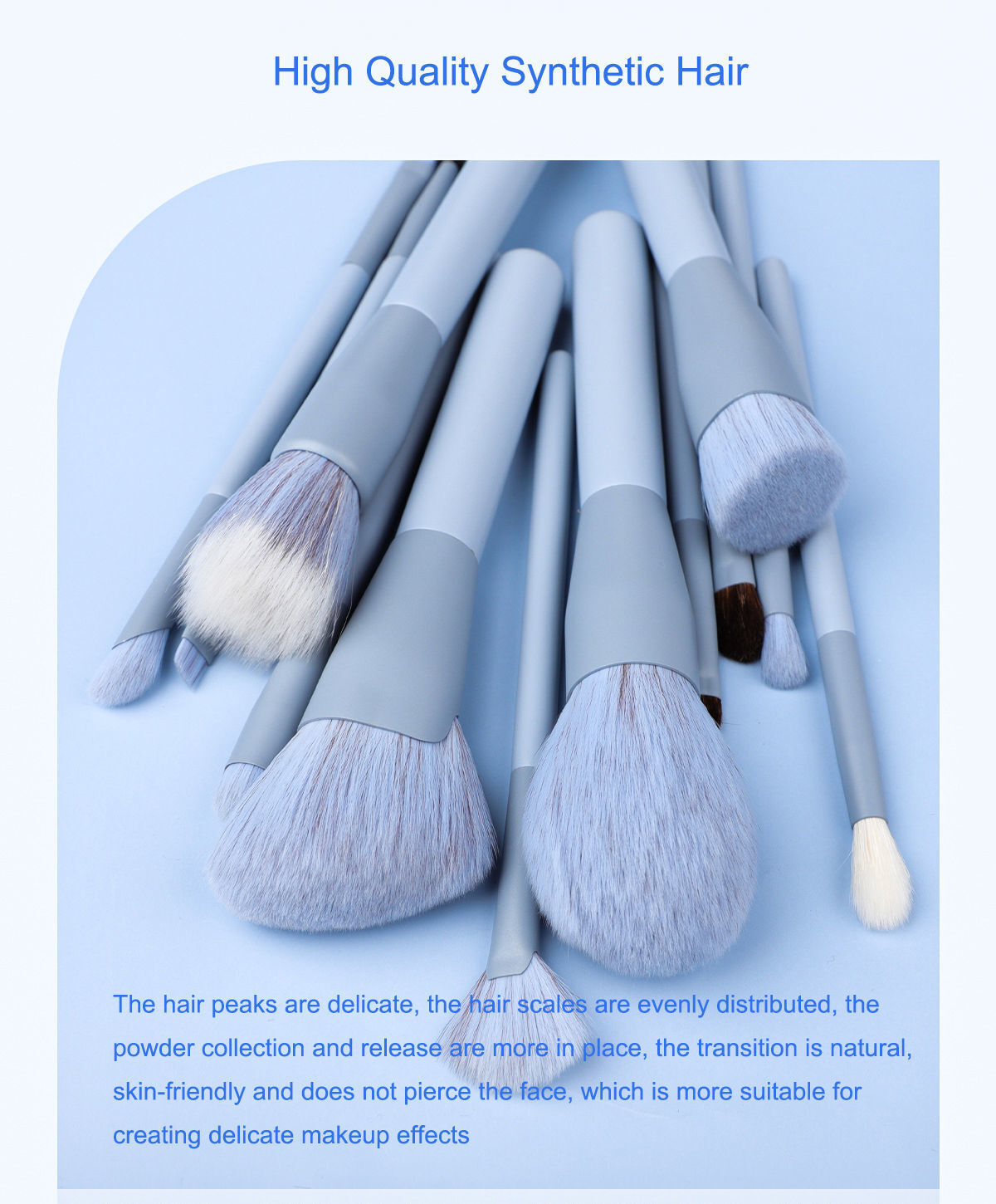 13pcs Blue Makeup Brush Set Factory Customize Premium Face Eye Lip Make ...
