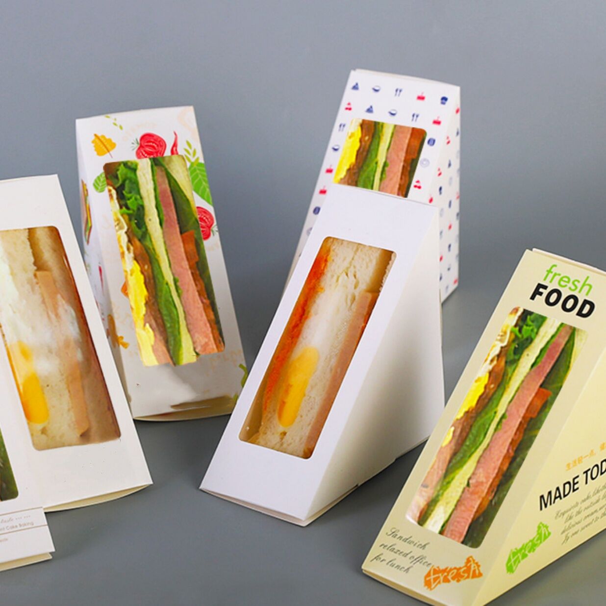 Sandwich Packaging Box With Window Opening, Transparent Disposable ...