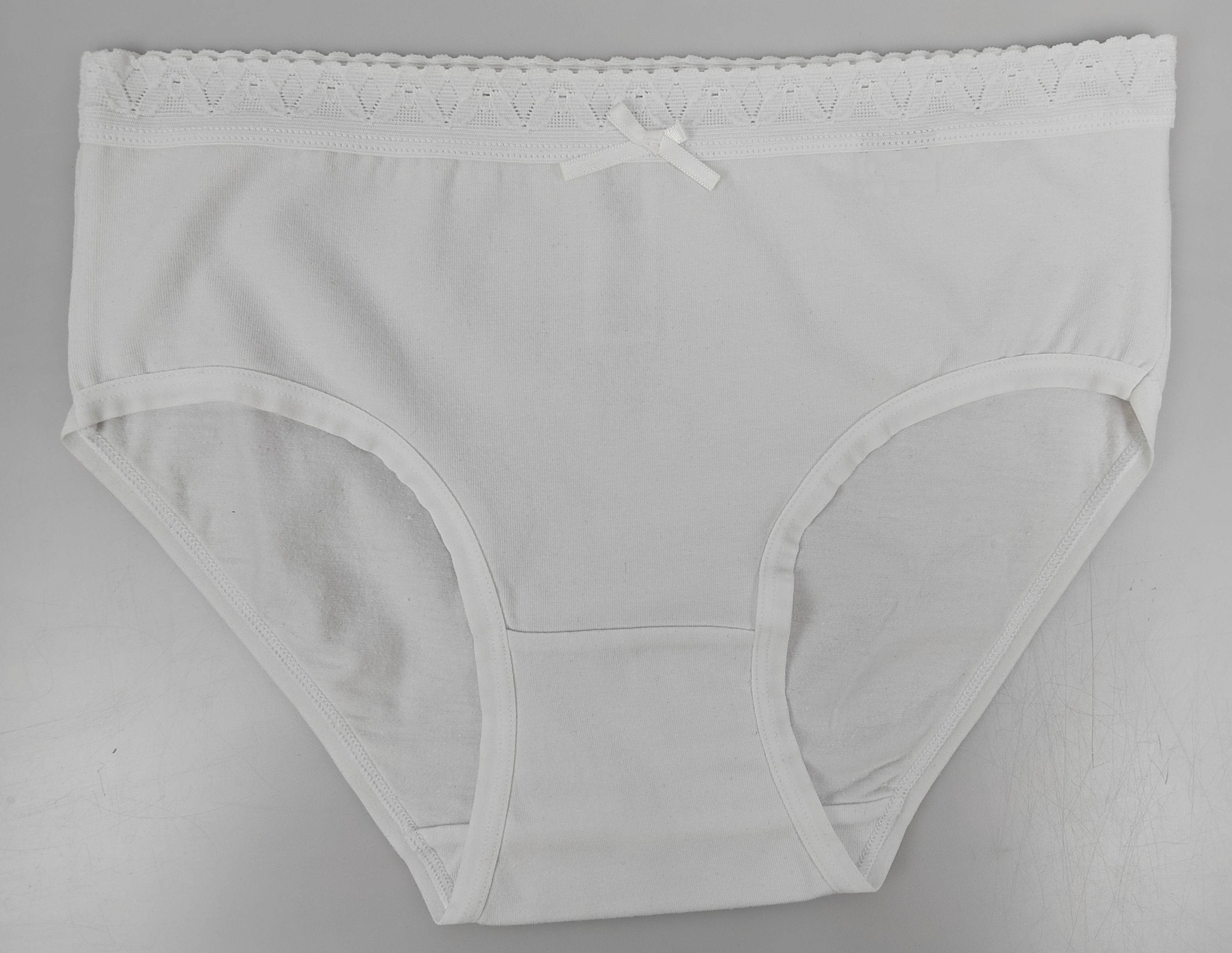 Manufactured Women's High Rise Briefs Cotton With Lace And Bow - China ...