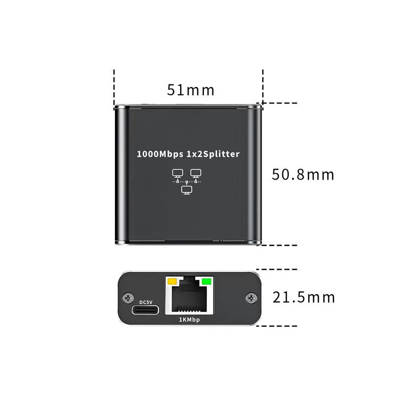 Ethernet Splitter 1x2 High Speed 1000mbps, Gigabit Ethernet Splitter ...
