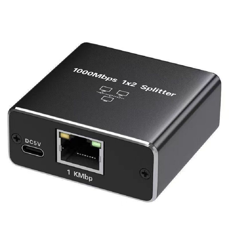 Ethernet Splitter 1x2 High Speed 1000mbps, Gigabit Ethernet Splitter ...