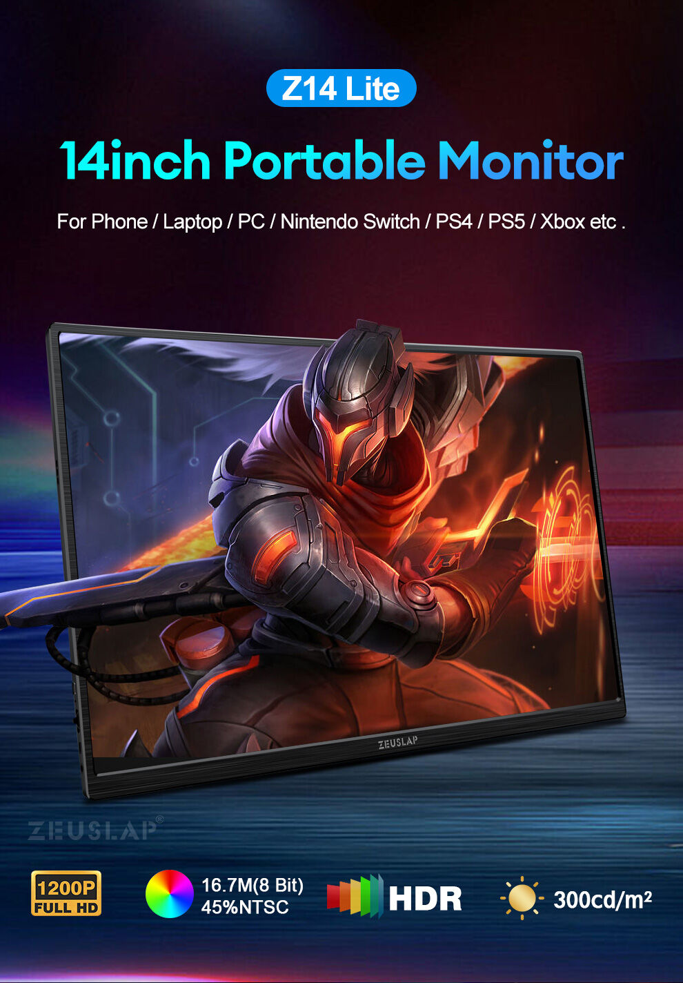 Buy Wholesale China Zeuslap 14" 16:10 Portable Lcd Screen 1920*1200p ...