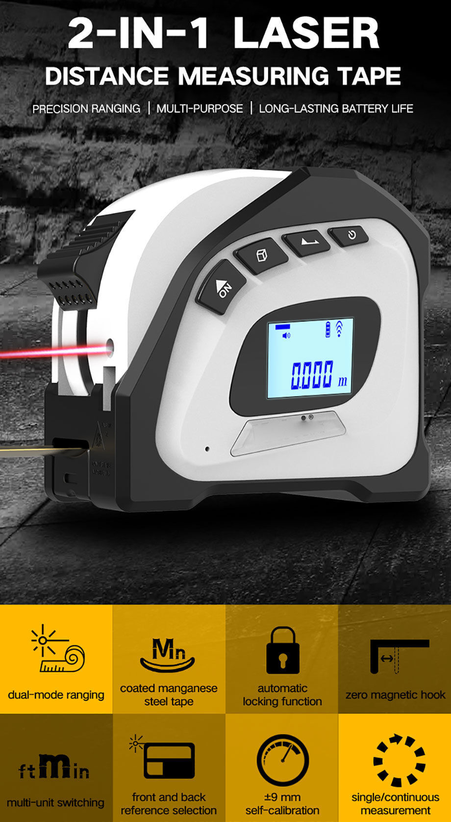 Buy Wholesale China New Arrival Electronic Laser Measuring Tape 40m ...