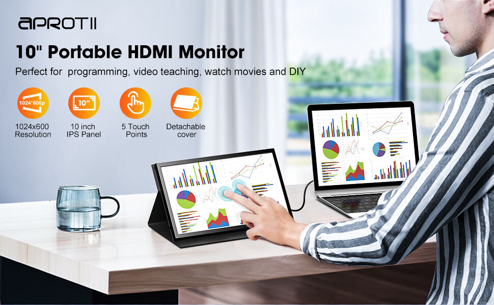 Aprotii 10 Inch Raspi Screen, 1024x600 Ips Capacitive Touchscreen Raspi ...