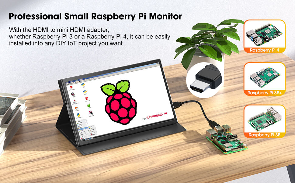 Aprotii 10 Inch Raspi Screen, 1024x600 Ips Capacitive Touchscreen Raspi ...
