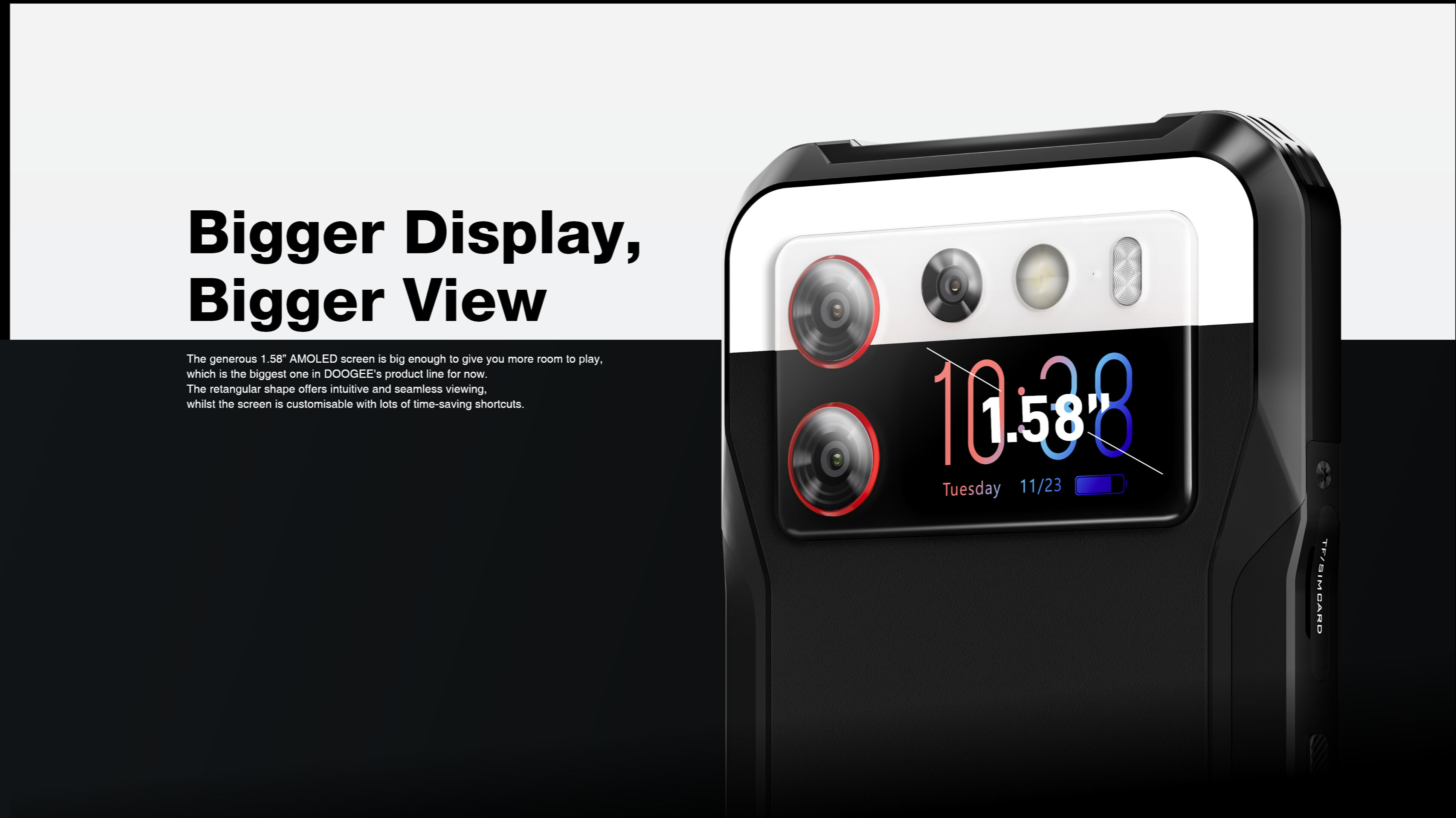 Doogee V20s Rugged Mobile Phone Wonderful Front Amazing Back Smartphone ...