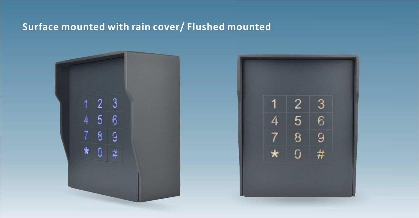 Ip 65 Code Access Keypad Door Entry System With Blue Backlight, Grey ...