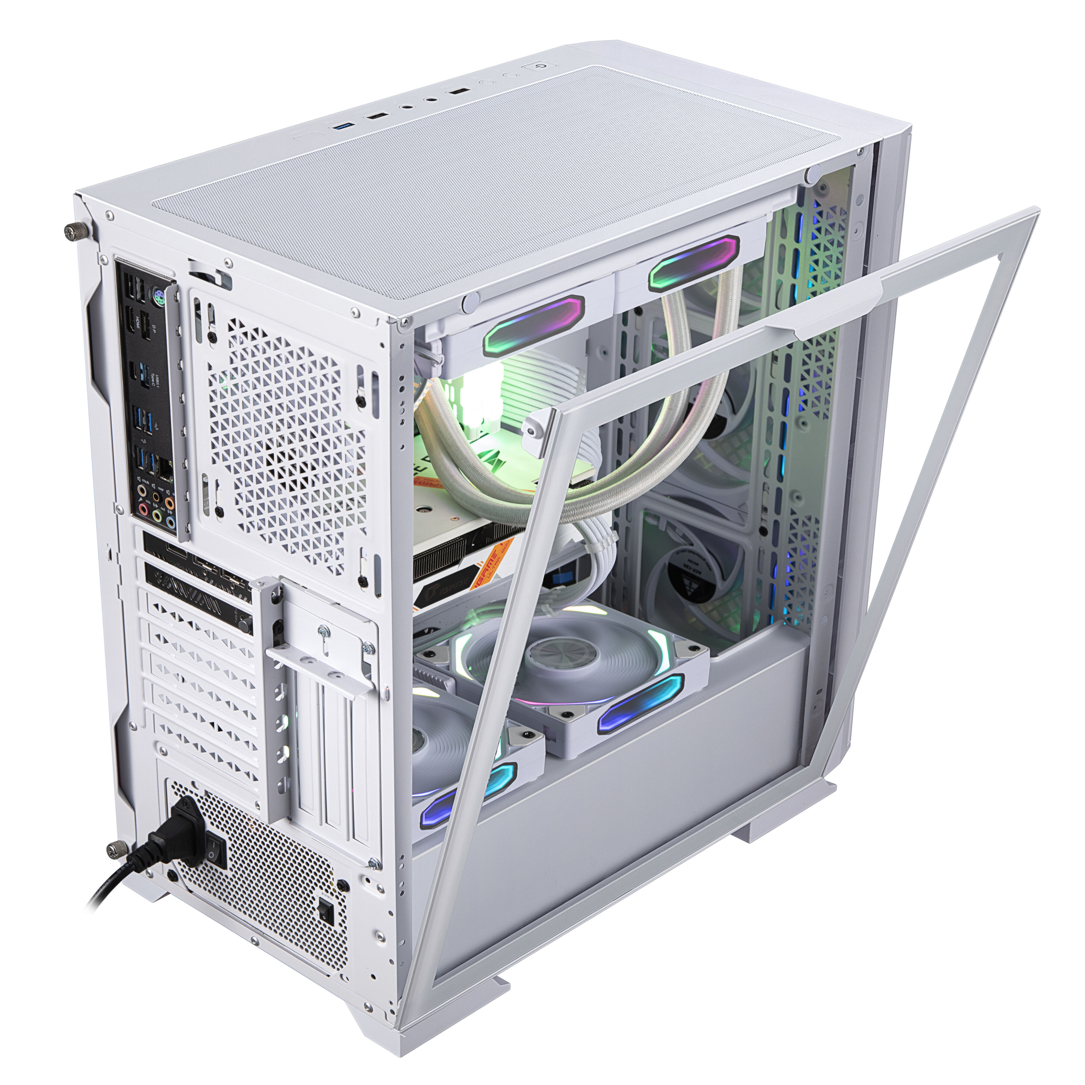 E-ATX Gaming PC Case Glass Panel Computer Cabinet Mid Tower