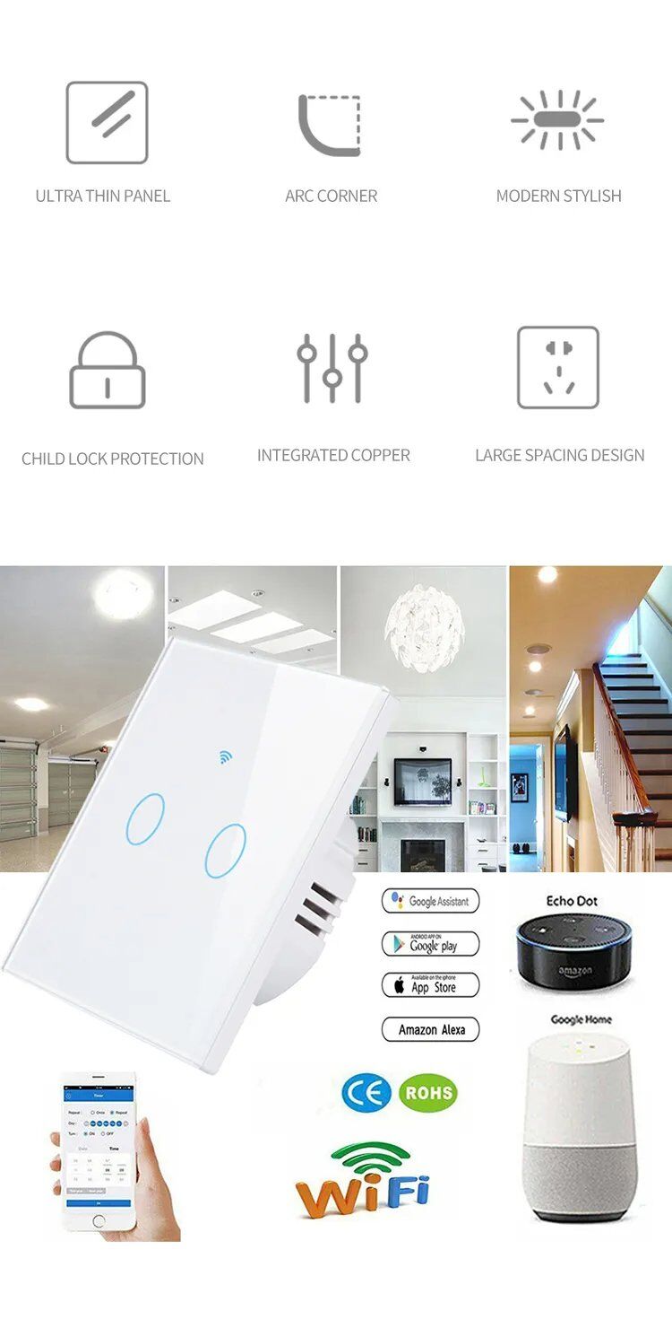 Wholesales Factory Price Wireless Touch Wall Switch Rf 433mhz Control ...