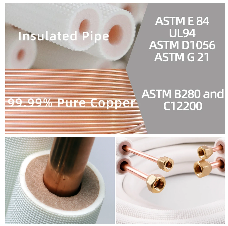 Buy Wholesale China Custom Size Copper Pipe 15mm Tube 3/8" Insulated ...