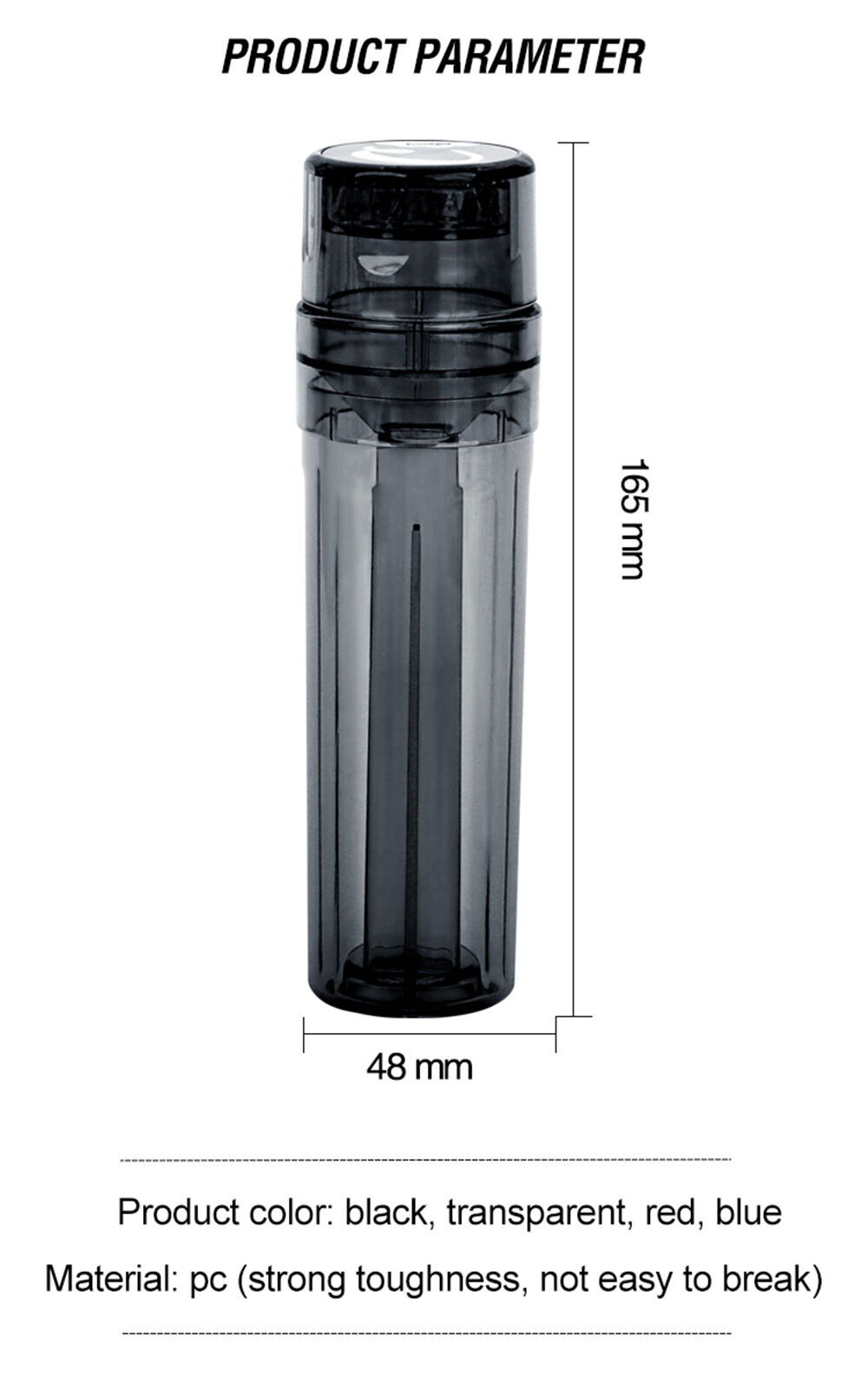 Easy To Operate Grinding Jar Canister Pc Grind Canister Plastic ...