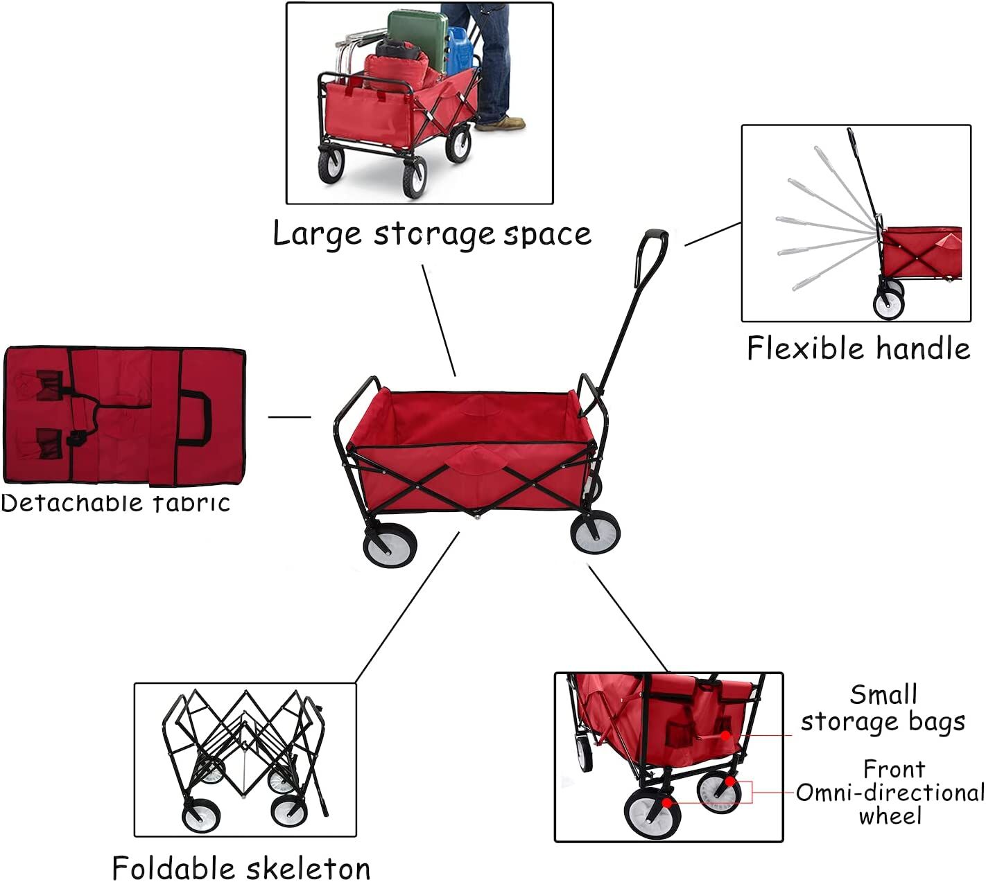 Camping Garden Beach Cart Trolley Folding Wagon - Expore China ...