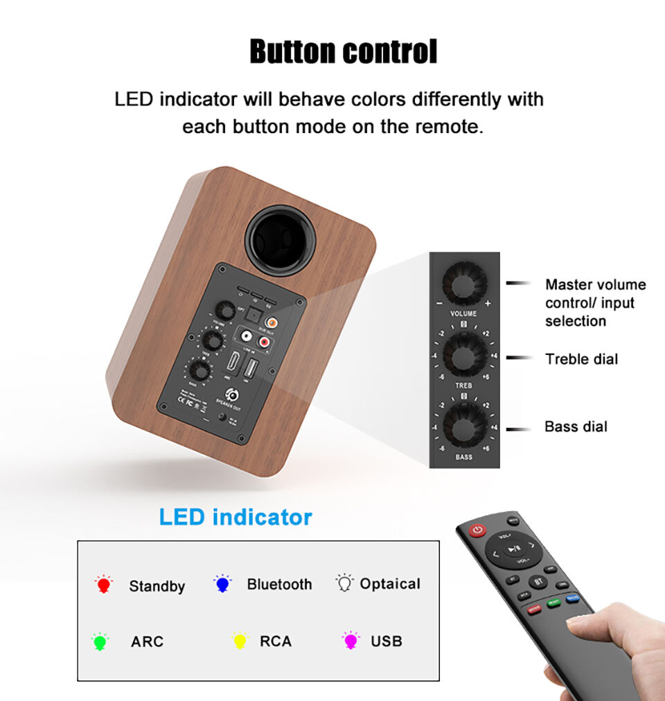 Sr10 Dsp Technology Remote Control Button Control Gorgeous Design Active Bookshelf Speakers For ...