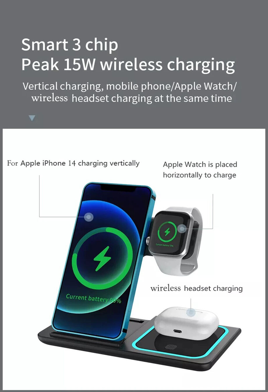 New Trending Product Foldable Design 3 In 1 Multifunctional Wireless ...