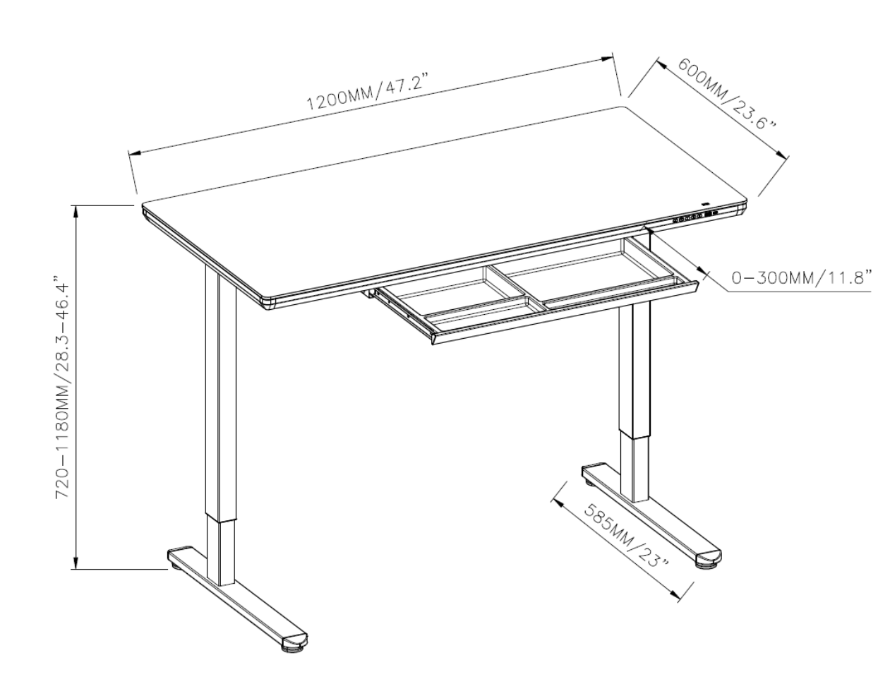 V-mounts New Model Tempered Glass Electric Height Adjustable Office ...