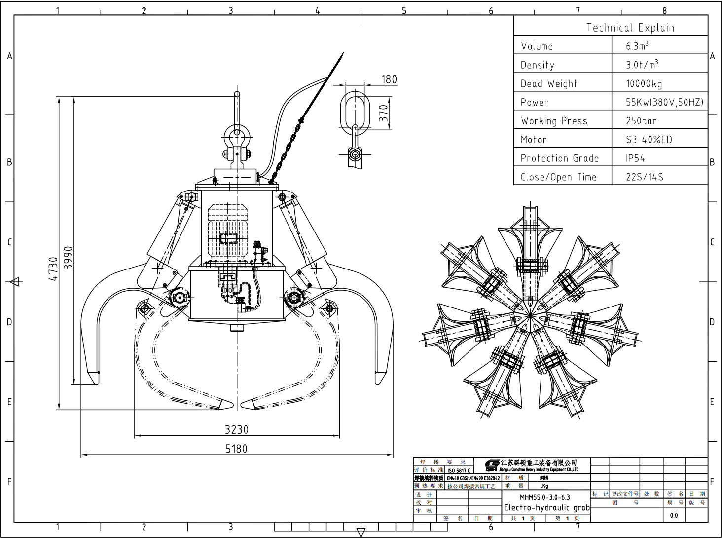 Buy China Wholesale 1-2-3 Cbm Electric Hydraulic Orange Peel Bucket ...