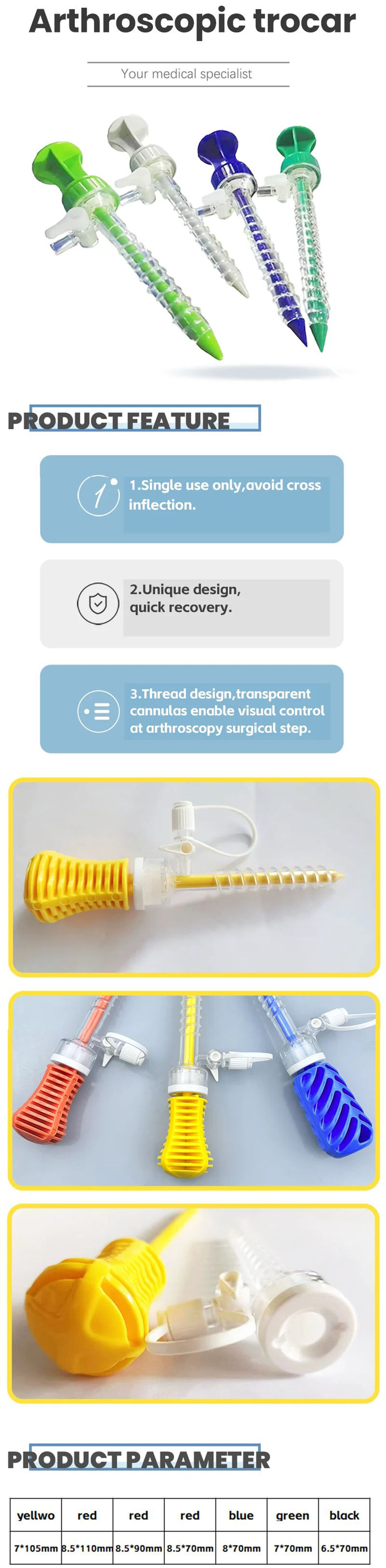 Orthopedic Surgery Medical Disposable Arthroscopy Trocar Set Shoulder ...