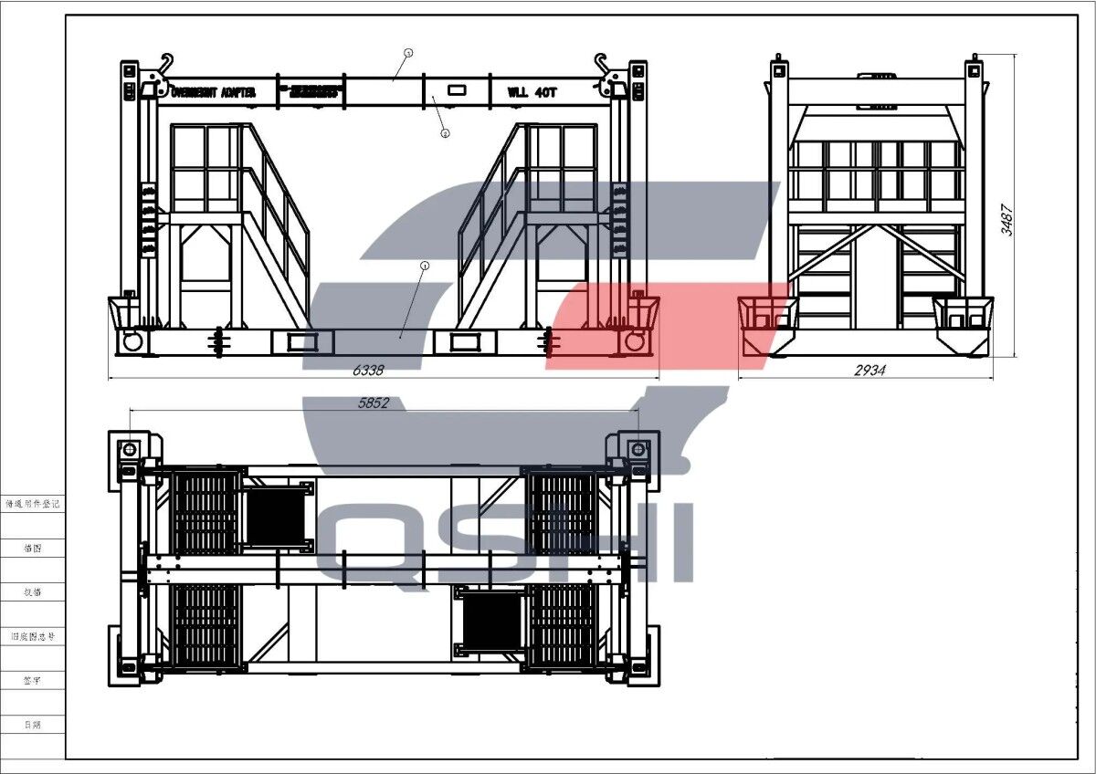 Qshi 20ft 40ft 45ft Over Height Telescopic Port Container Spreader ...