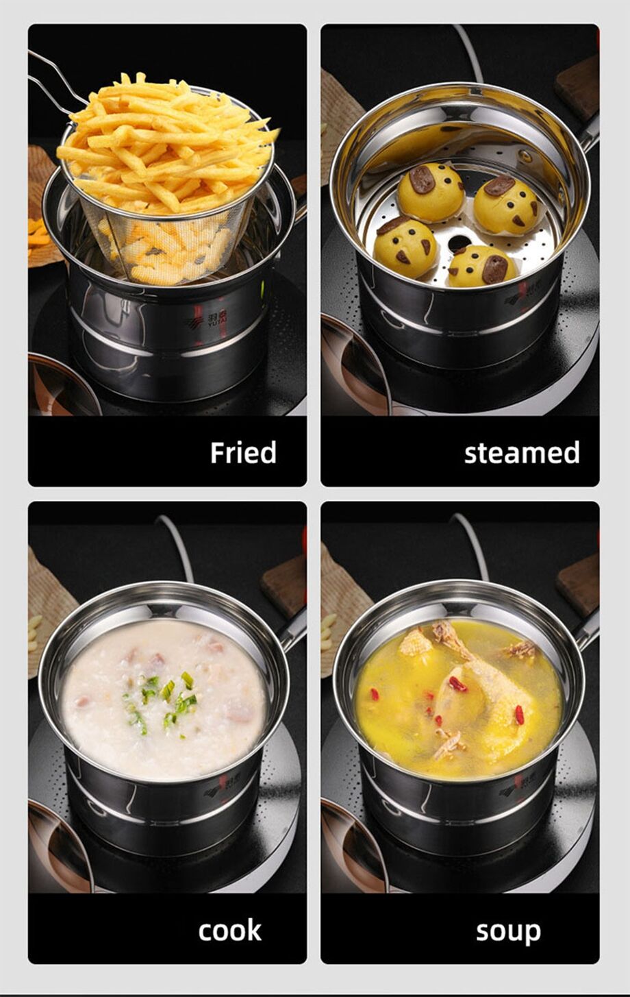 Bulk Buy China Wholesale High Quality Stainless Steel Fryer Steamer Pot ...