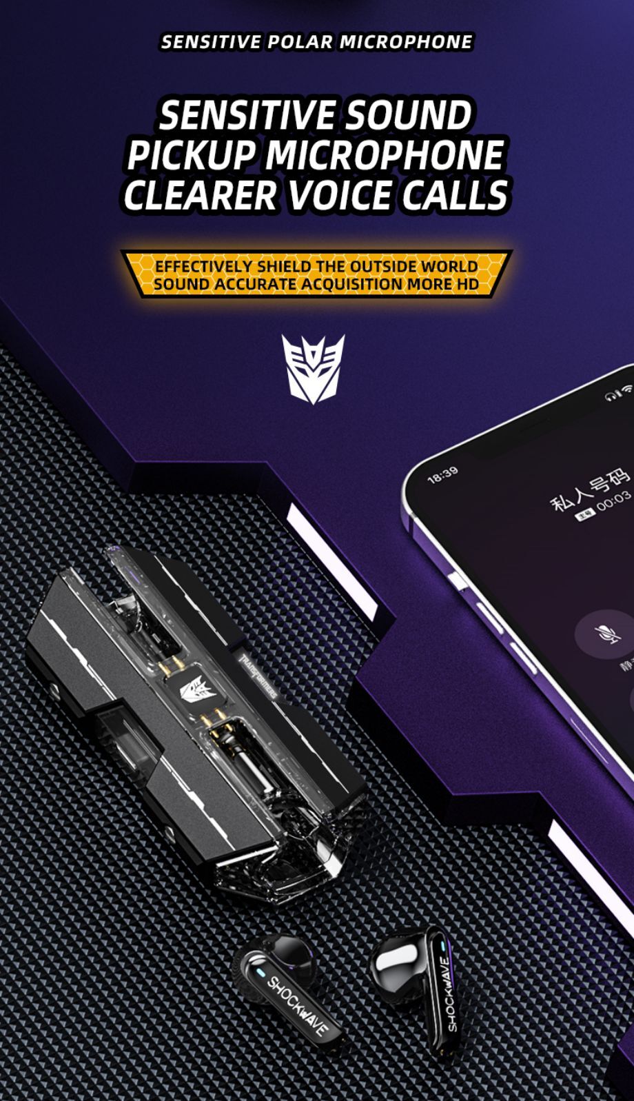 Transformers Tf-t01 Low Latency In-ear Earbuds Gaming Earphone Wireless ...