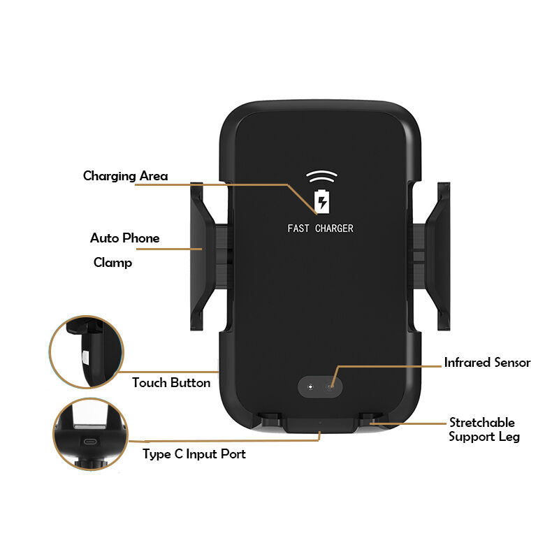 Automatic Infrared Sensor Wireless Charger Phone Holder - Buy China ...