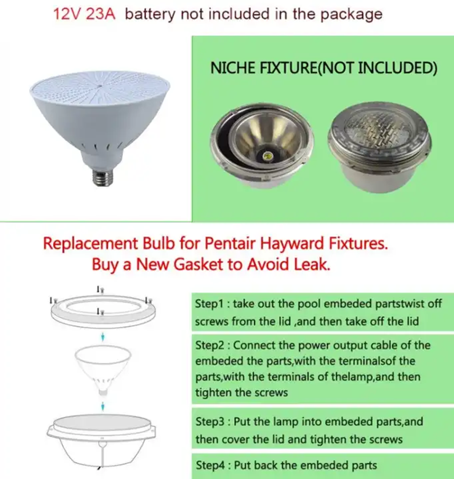 Factory 12v 120v 35w Rgb Led Swimming Pool Bulb E27 E26 Waterproof Ip68 Underwater Landscape ...