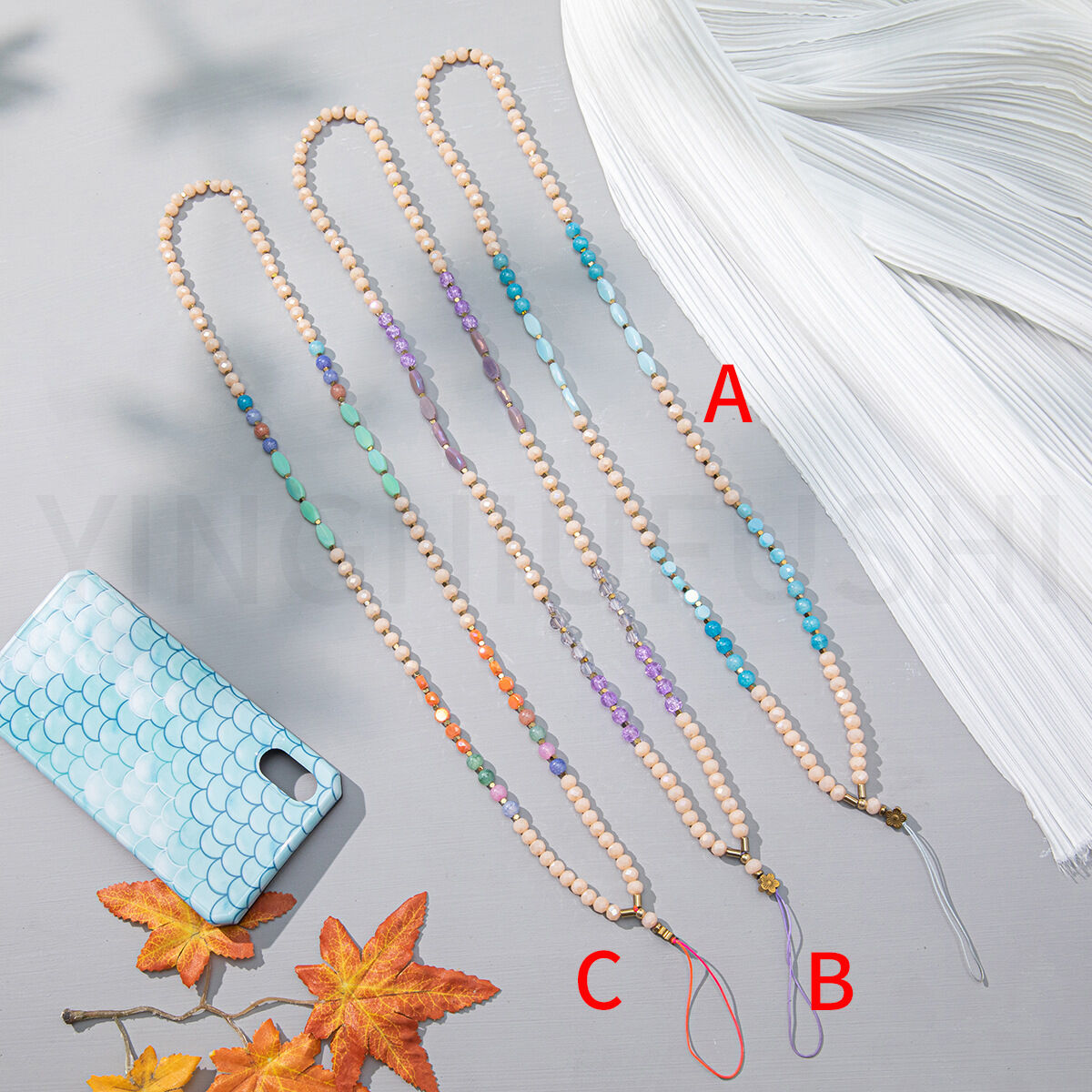 Buy Wholesale China Small Fresh Long Crystal Beaded Mobile Phone Chain ...