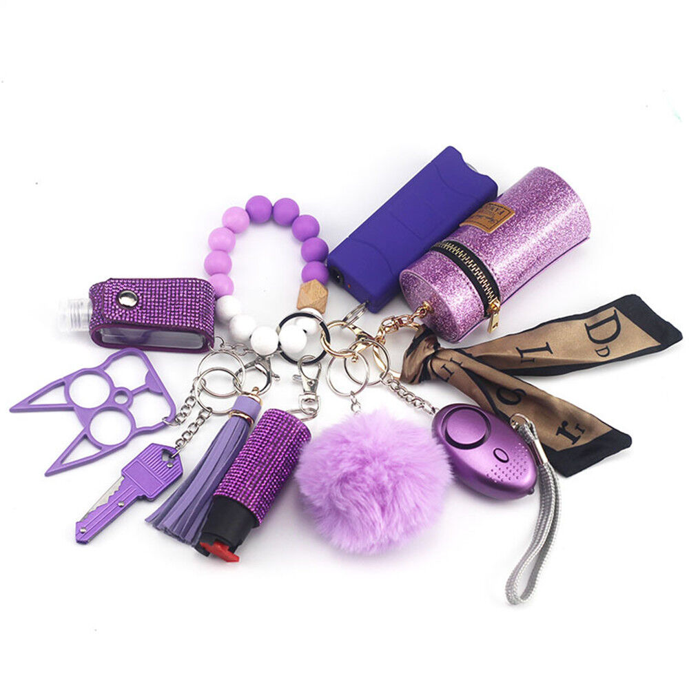 Personal Protection Self Defense Alarm Keychain Supplies Plastic Spray ...