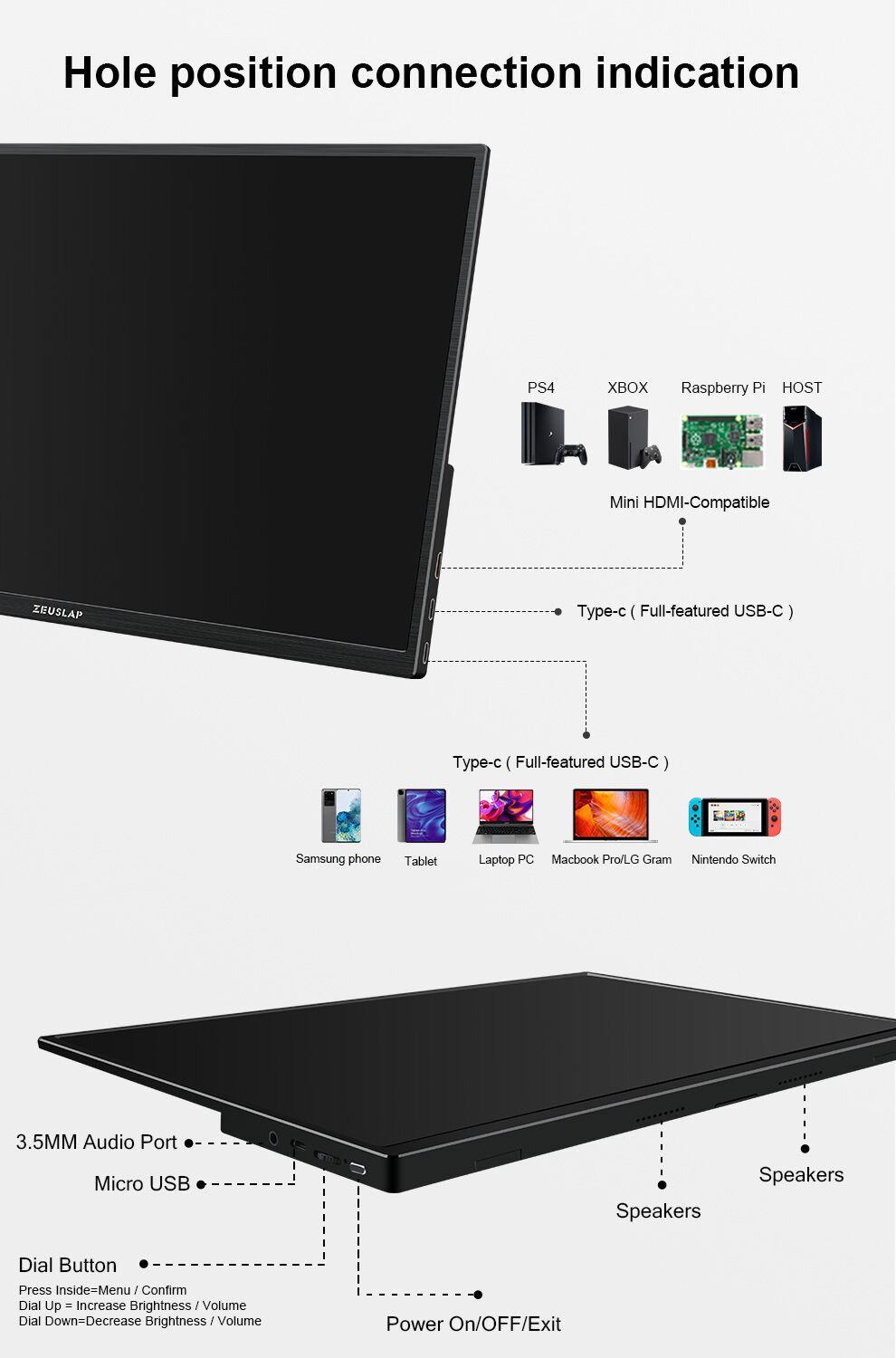 16 Inch 4k Portable Monitor Uhd Freesync 100% Adobe Rgb Usb-c Hdr Ips ...