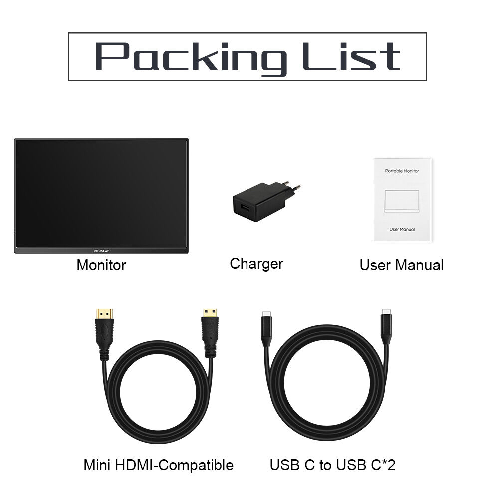 Zeuslap New 16 Inch Portable Gaming Monitor 4k Uhd 100%sgrb 103%ntsc ...