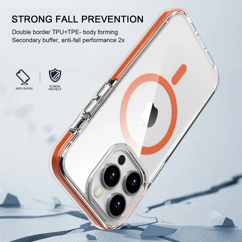 Buy Wholesale China Shockproof Transparent Tpu Pc Tpe Clear Magnetic Mobile Phone Case For ...