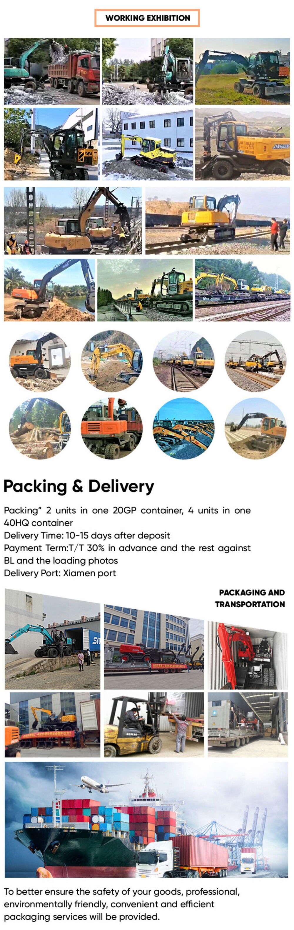 Factory Direct Sales Jg100cw Backhoe Excavator Reverse Shovel Grab ...