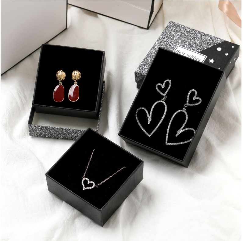 Cardboard Jewelry Boxes Cotton Filled Jewelry Gift Box With Lid ...