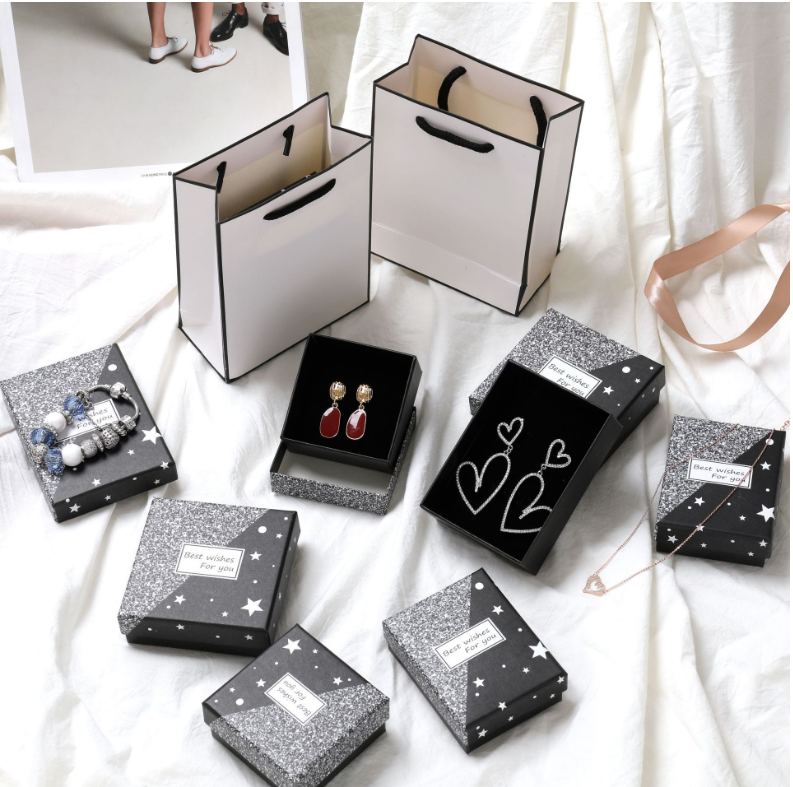 52 Pc Cardboard Jewelry Boxes, 3.5x3.5x1 Cotton Filled Jewelry Gift Box ...