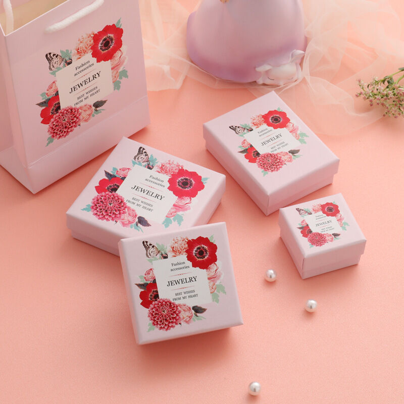 52 Pc Cardboard Jewelry Boxes, 3.5x3.5x1 Cotton Filled Jewelry Gift Box ...