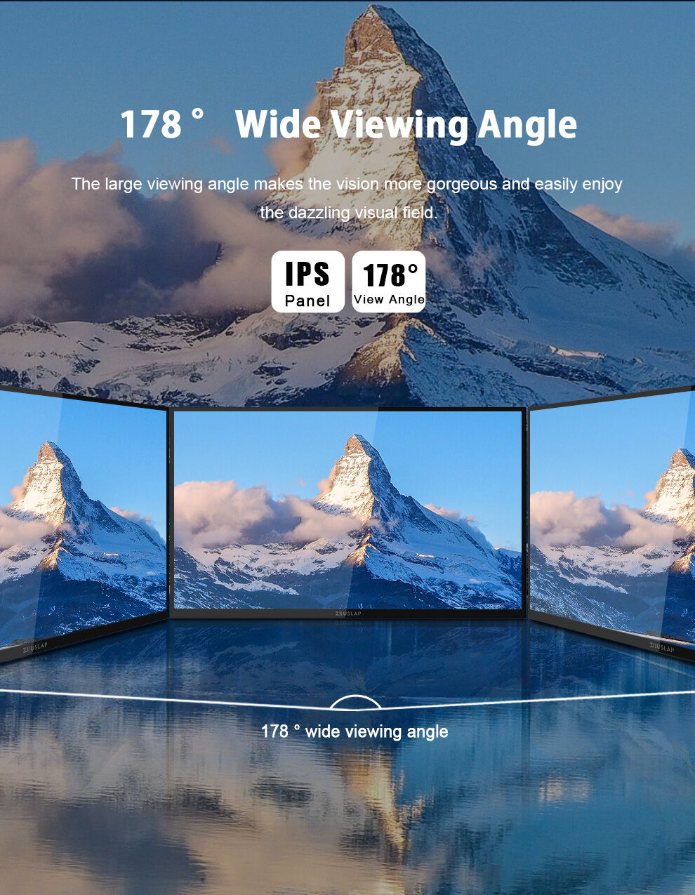 Zeuslap 18.5" 1080p Ips Portable Display Touch Screen Lcd Monitor With ...