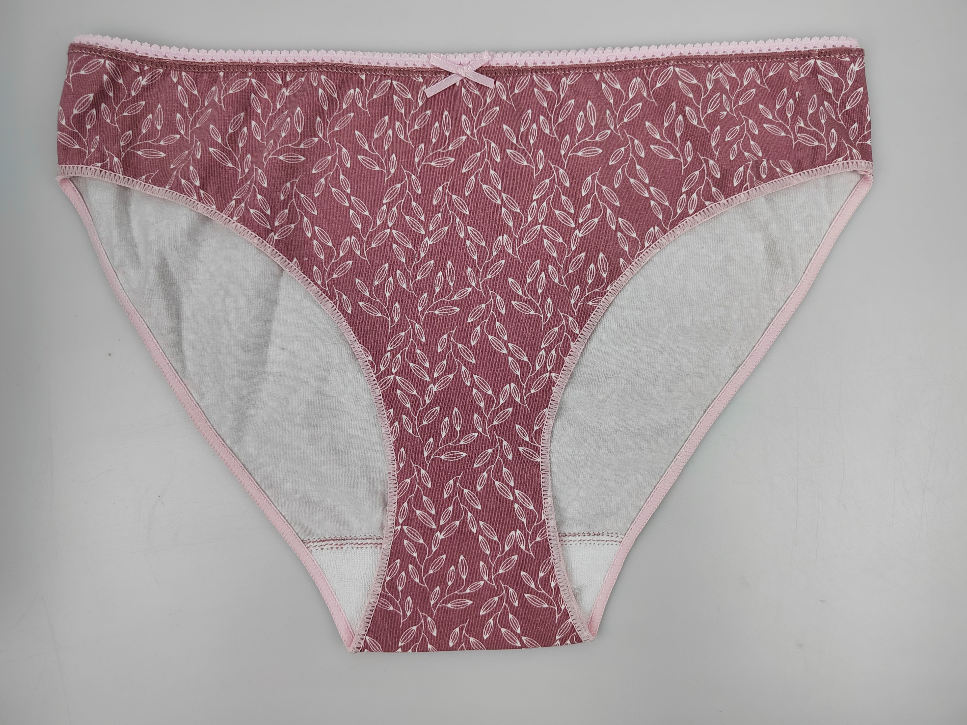 Buy Wholesale China Oem Lady's Floral Print Cotton Briefs With Pickot ...