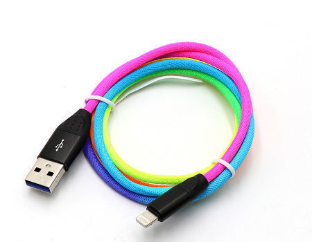 Buy Wholesale China Rainbow Color Nylon Braided Woven Usb Data Cable ...