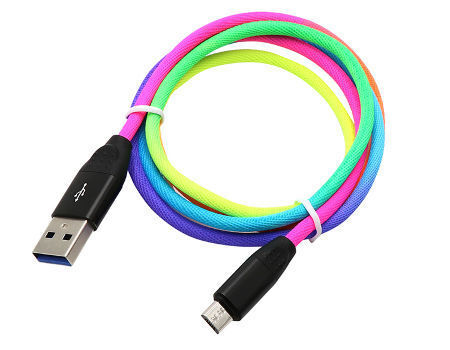 Buy Wholesale China Rainbow Color Nylon Braided Woven Usb Data Cable ...