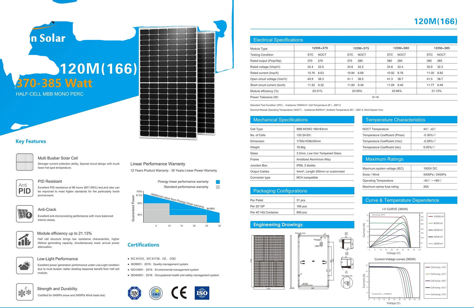 All Black 365w 370w 380w Full Black Solar Panel Mono With Black Frame ...