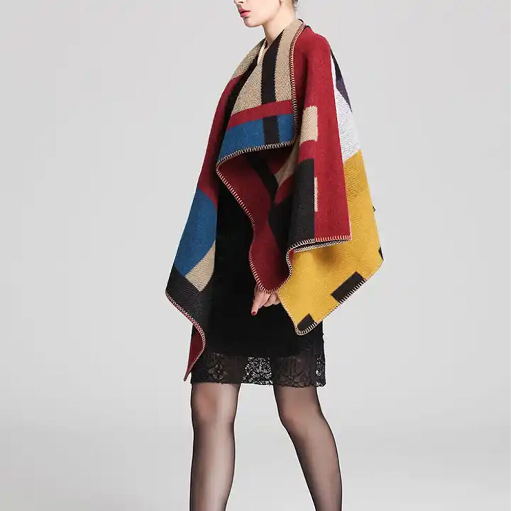 Buy Wholesale China Acrylic Polyester Wool Blend Plus Size Heavy Women Warm Poncho Winter Cape ...