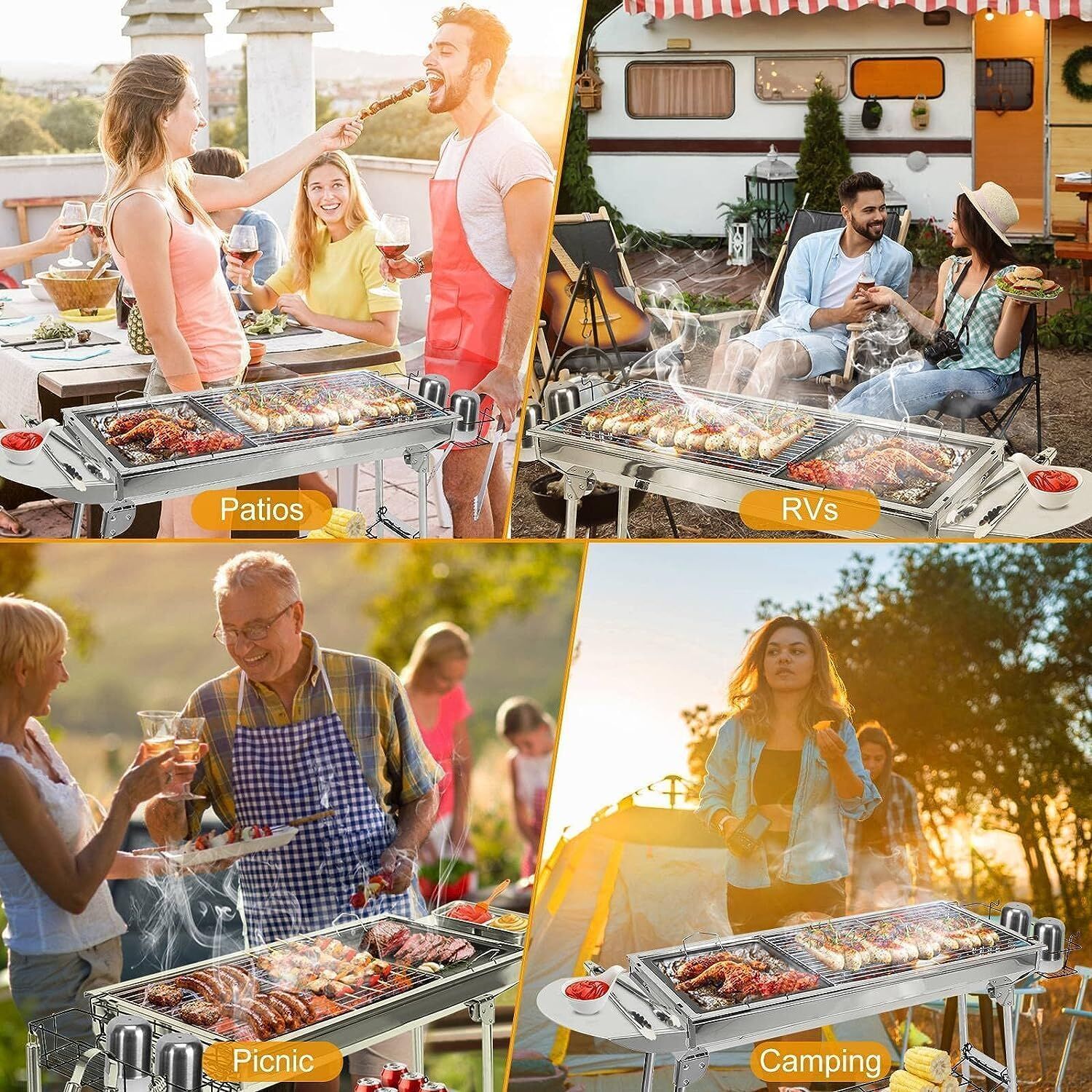 Hot Sale Stainless Steel Funnel Barbeque Grill For Outdoor Activity ...