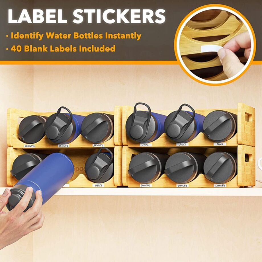 Wooden Water Bottle Storage Rack Hollow-out Water Bottle Storage Rack ...