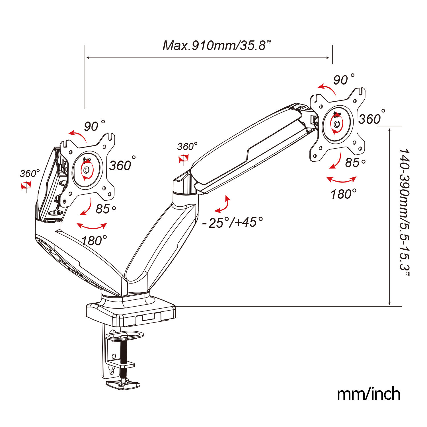 Buy Wholesale China V-mounts Adjustable Dual Monitor Mounts Multi ...
